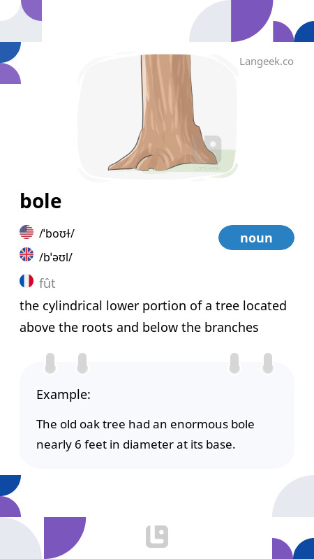 Définition et Signification de "Bole" | Dictionnaire illustré