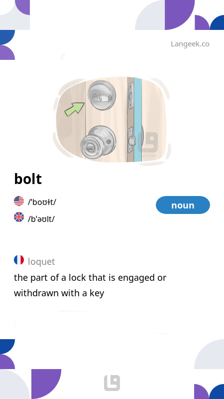 La traduction du mot "Bolt" | LanGeek