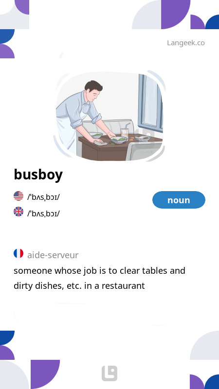 La traduction du mot "Busboy" | LanGeek