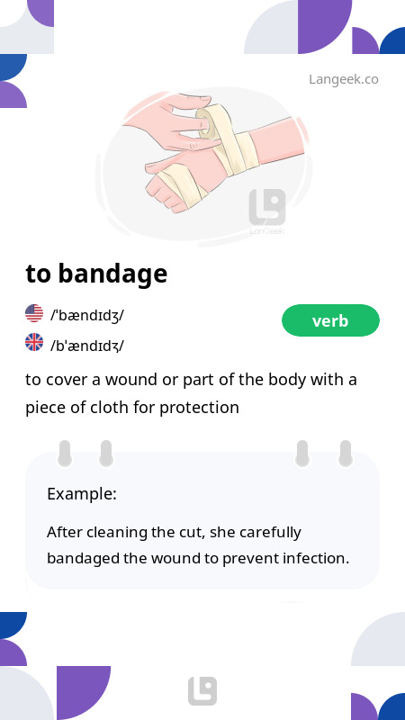 Definition och Betydelse av Bandage Bildordbok