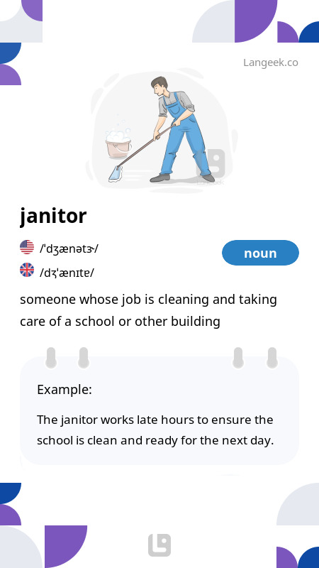 Definition & Meaning of "Janitor" | Picture Dictionary