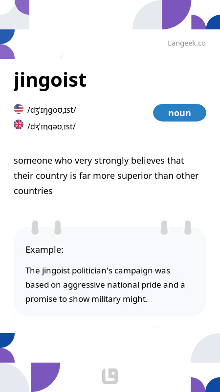 Definition & Meaning of "Jingoist" | Picture Dictionary