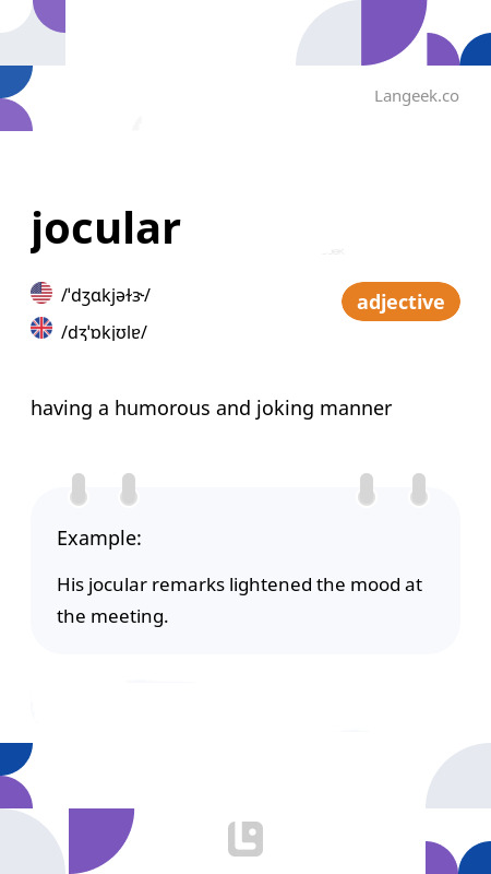 Definition & Meaning of "Jocular" | Picture Dictionary