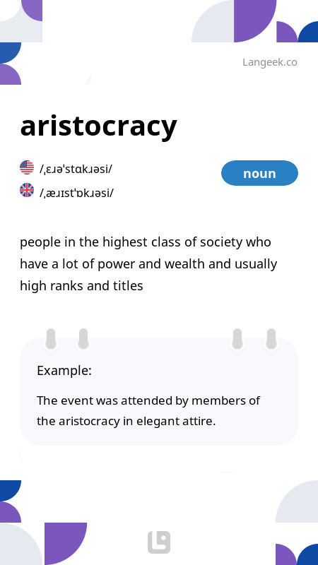 Definition & Meaning of "Aristocracy" | Picture Dictionary