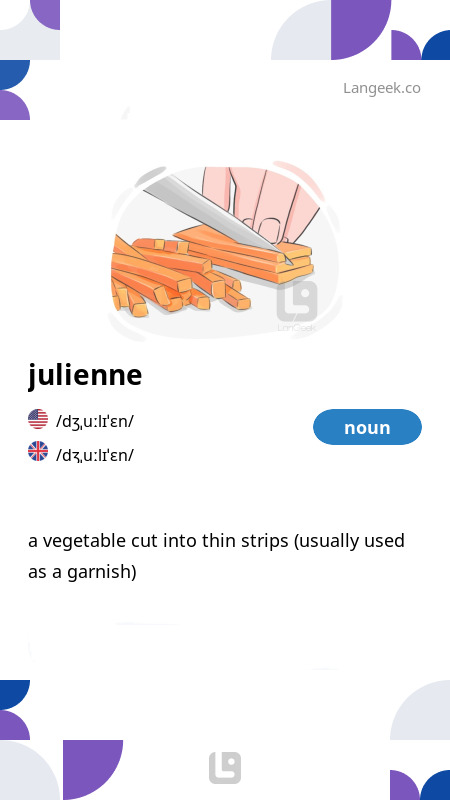 Definition & Meaning of "Julienne" | Picture Dictionary