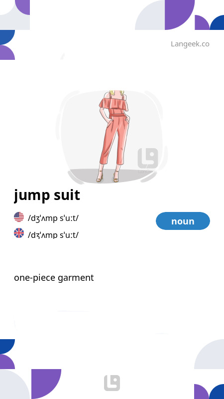 Definition & Meaning of "Jump suit" | Picture Dictionary