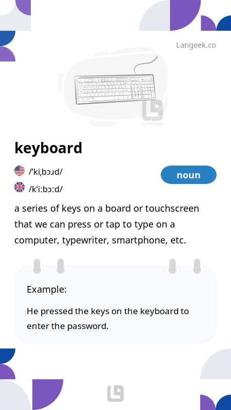 Definition & Meaning of "Keyboard" | LanGeek