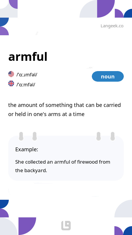 Definition & Meaning of "Armful" | Picture Dictionary