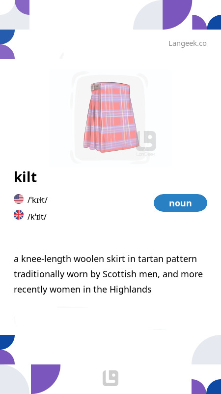Definition & Meaning of "Kilt" | Picture Dictionary
