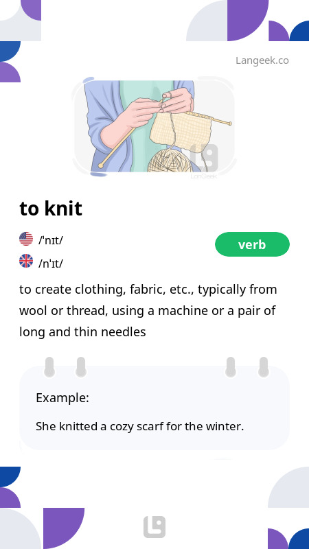 Definition & Meaning of "Knit" | LanGeek