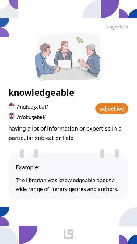 Definition & Meaning of "Knowledgeable" | Picture Dictionary