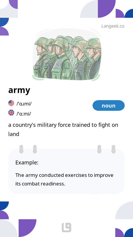 Definition & Meaning of "Army" | Picture Dictionary