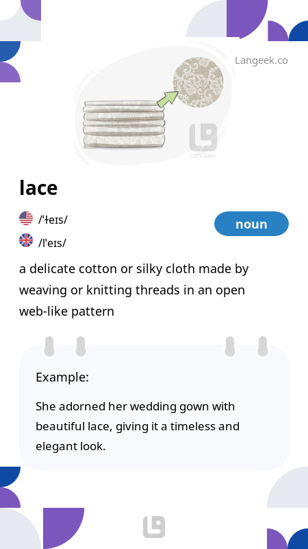 Lace meaning store