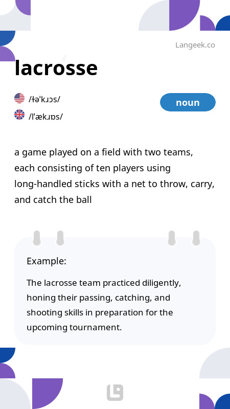 Definition & Meaning of "Lacrosse" | Picture Dictionary