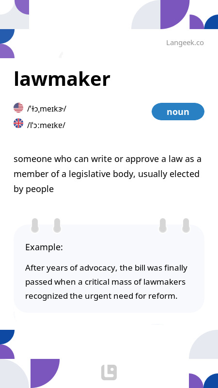 Definition & Meaning of "Lawmaker" | Picture Dictionary