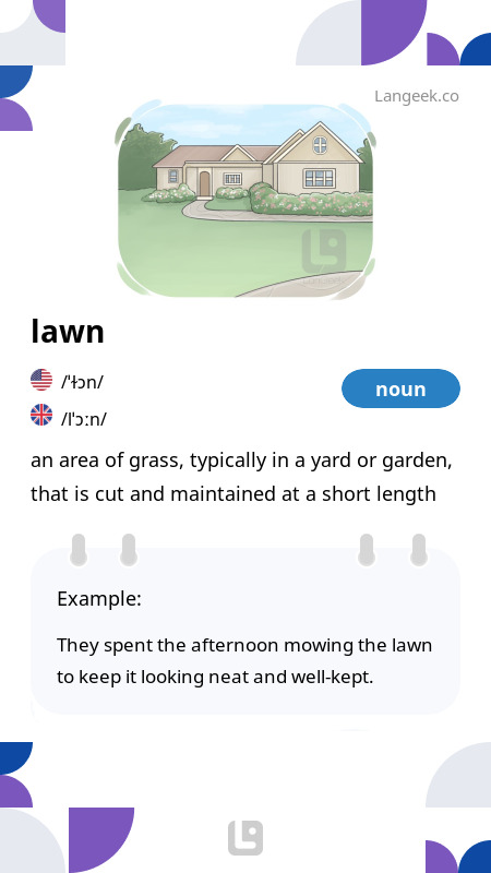 Definition & Meaning of "Lawn" | Picture Dictionary