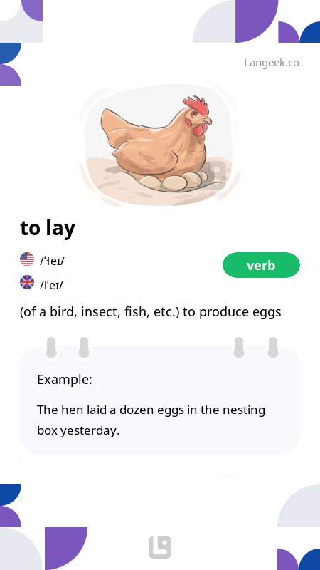 Definition & Meaning of "Lay" | Picture Dictionary