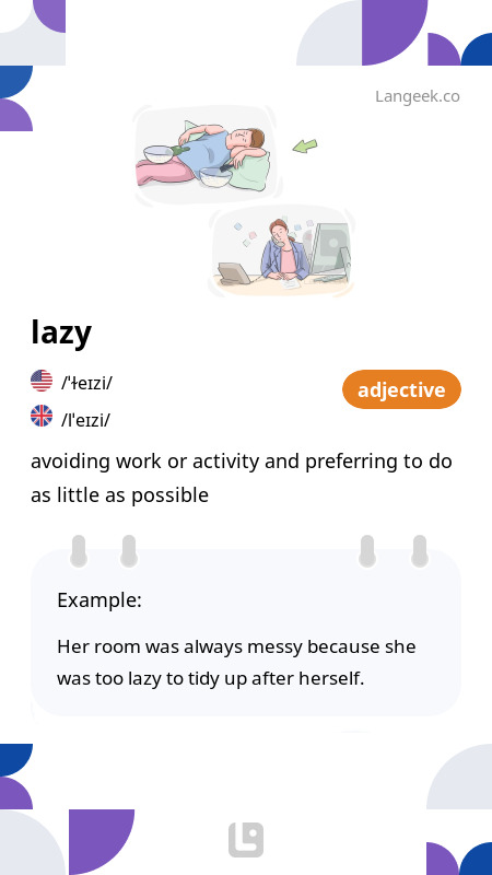 Definition & Meaning of "Lazy" | Picture Dictionary