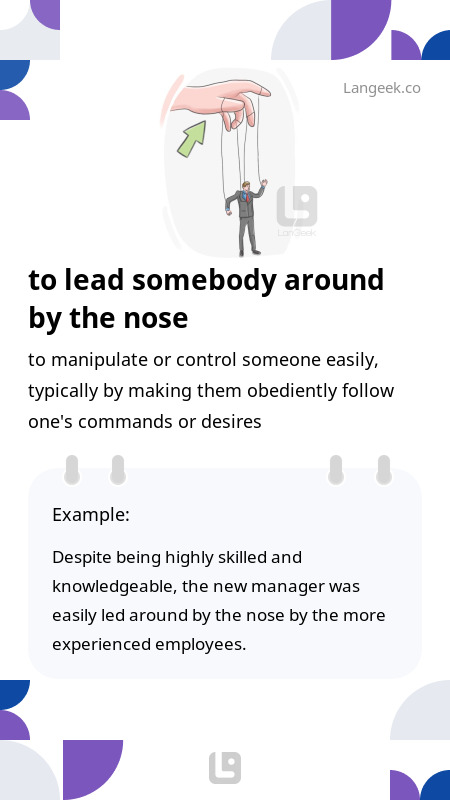 Definition & Meaning of "Lead by the nose" | LanGeek