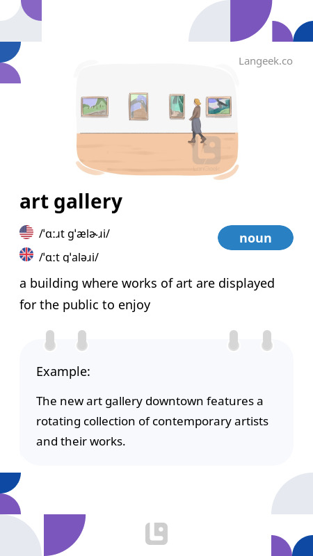 Definition & Meaning of "Art gallery" | Picture Dictionary