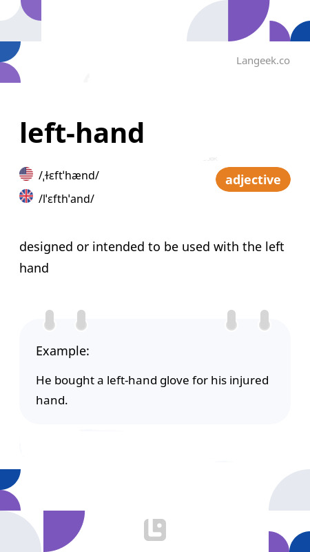 Definition & Meaning of "Left-hand" | Picture Dictionary
