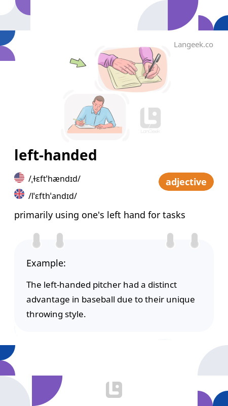 Definition & Meaning of "Left-handed" | Picture Dictionary