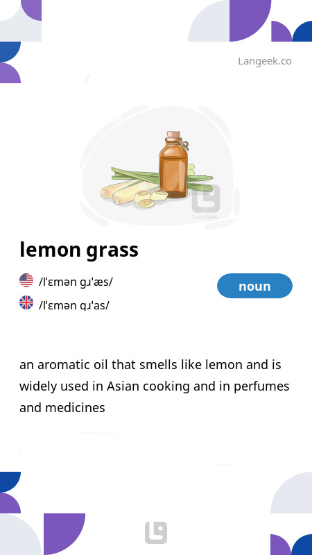 Definition & Meaning of "Lemon grass" | LanGeek