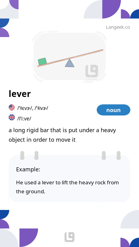 Definition & Meaning of "Lever" | Picture Dictionary