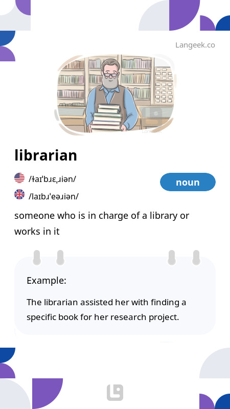 Definition & Meaning of "Librarian" | Picture Dictionary