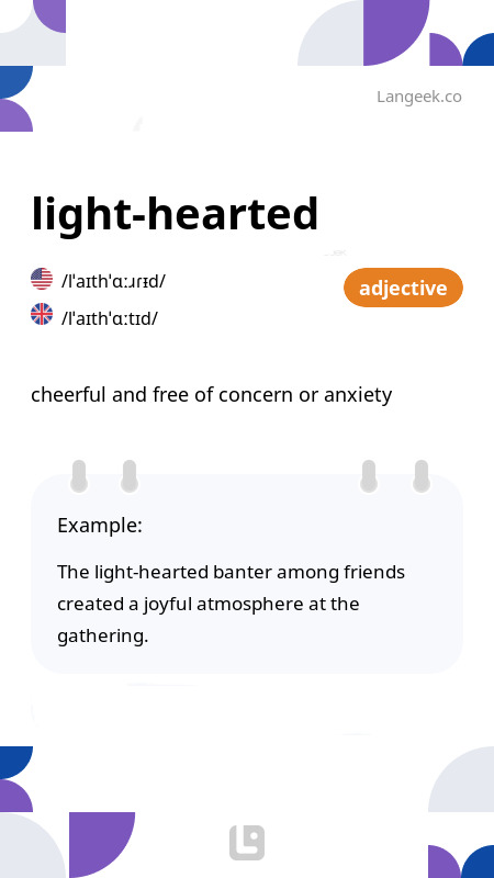Definition & Meaning of "Light-hearted" | Picture Dictionary