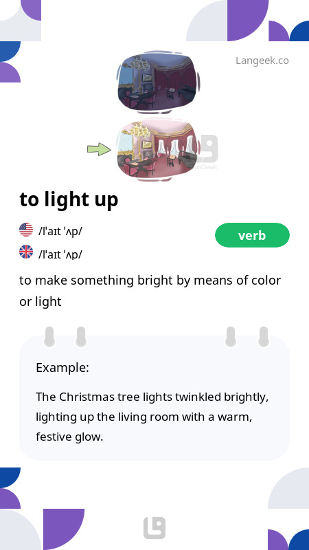 Definition & Meaning of "Light up" | Picture Dictionary