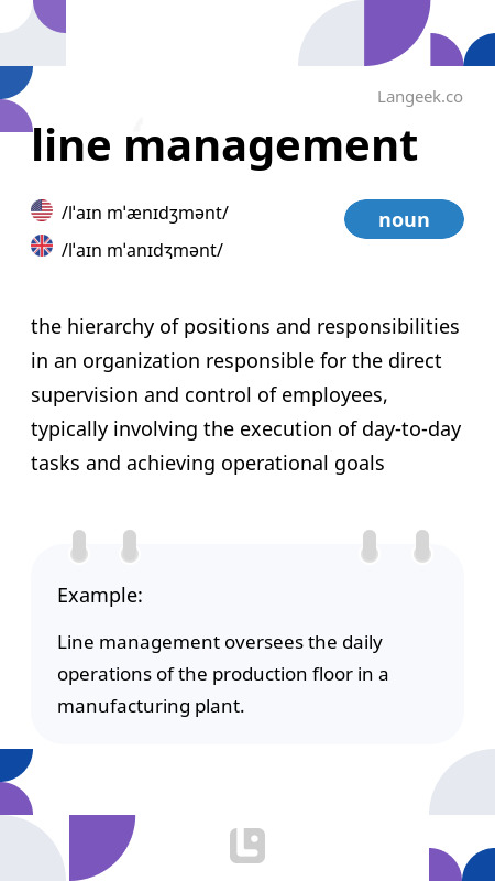 Definition & Meaning of "Line management" | Picture Dictionary