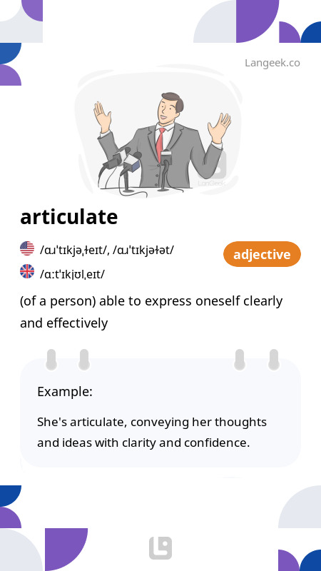 Definition & Meaning of "Articulate" | Picture Dictionary