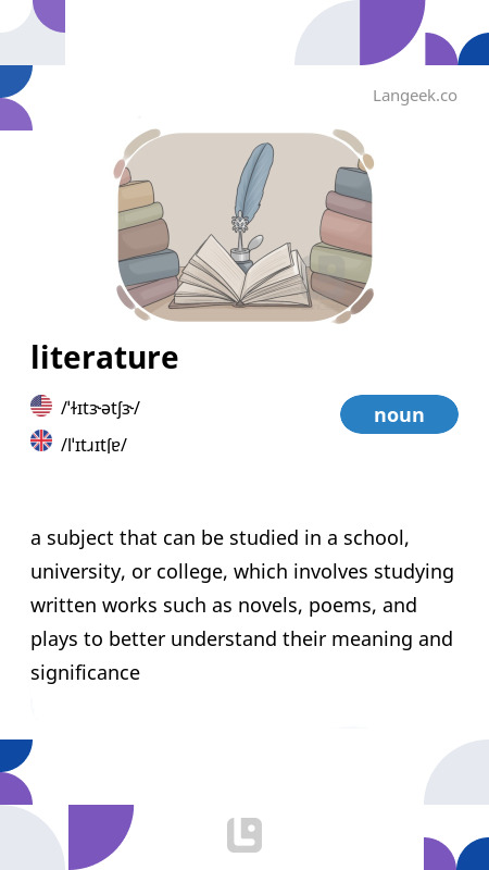 Definition & Meaning of "Literature" | LanGeek