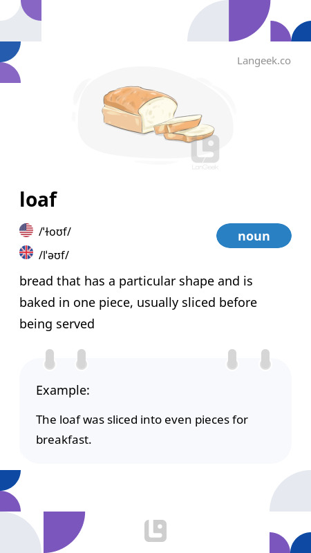 Definition & Meaning of "Loaf" | Picture Dictionary