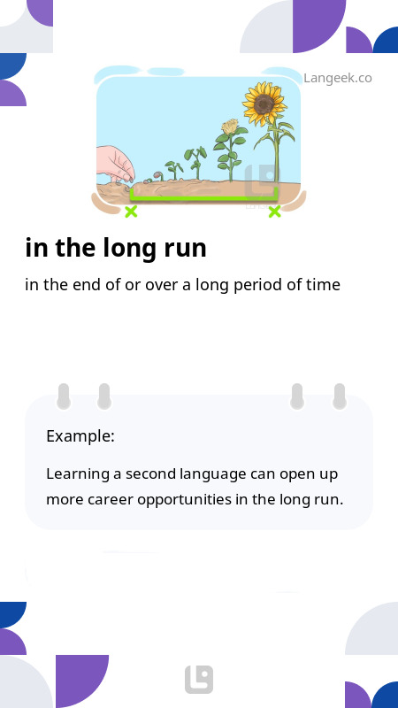 Definition & Meaning of "In the long run" | Picture Dictionary