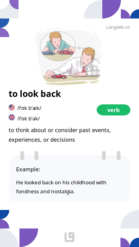 Definition & Meaning of "Look back" | Picture Dictionary