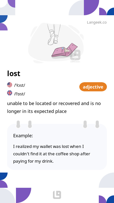 Definition & Meaning of "Lost" | Picture Dictionary