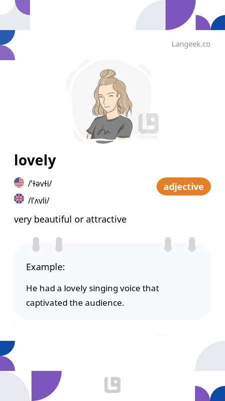 Definition & Meaning of "Lovely" | Picture Dictionary