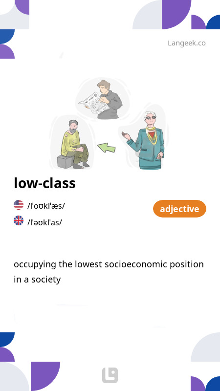 Definition & Meaning of "Low-class" | LanGeek