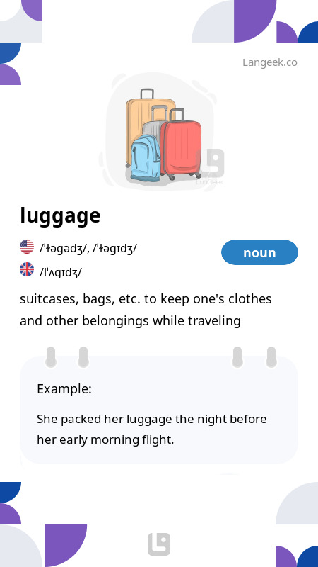 Definition & Meaning of "Luggage" | LanGeek