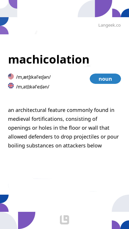 Definition & Meaning of "Machicolation" | Picture Dictionary