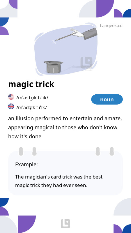 Definition & Meaning of "Magic trick" | Picture Dictionary