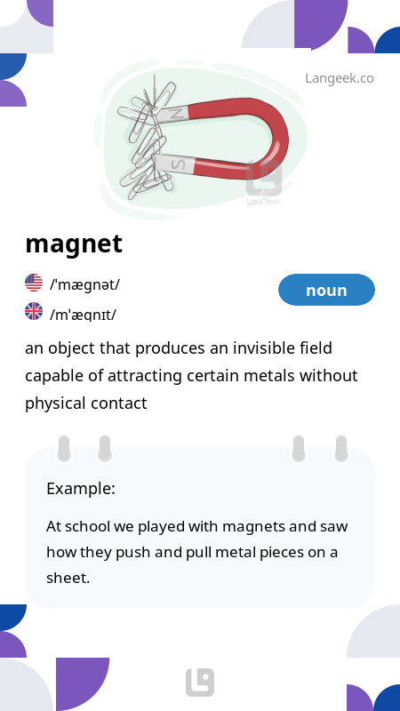 Definition & Meaning of "Magnet" | LanGeek