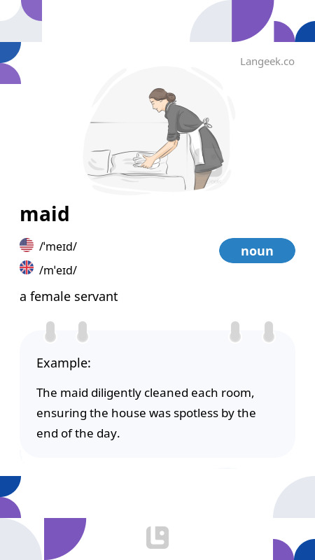 Definition & Meaning of "Maid" | Picture Dictionary