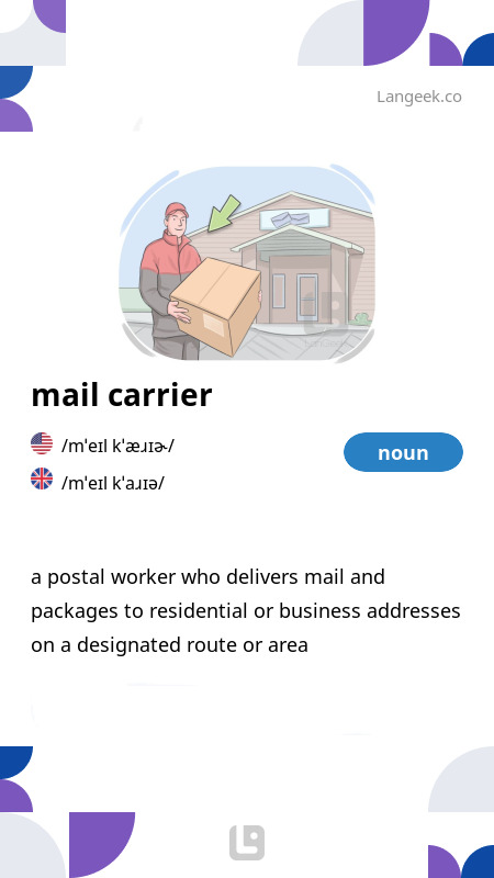 Definition & Meaning of "Mail carrier" | Picture Dictionary