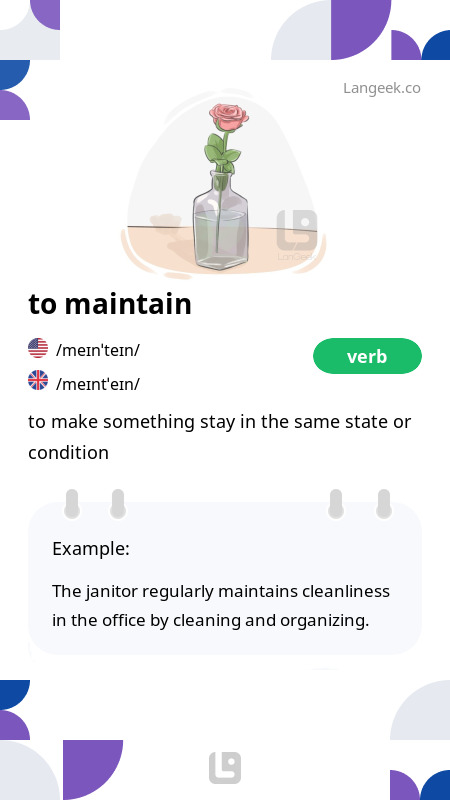 Definition & Meaning of "Maintain" | Picture Dictionary