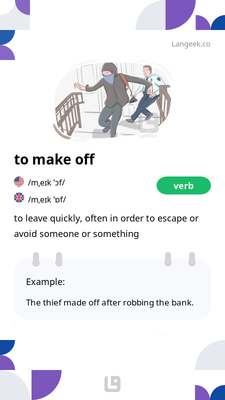 Definition & Meaning of "Make off" | LanGeek