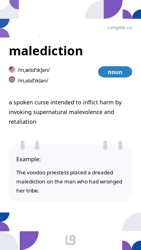 Definition & Meaning of "Malediction" | Picture Dictionary