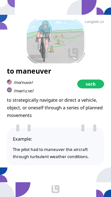 Definition & Meaning of "Maneuver" | LanGeek